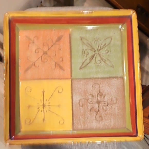 clay art | Accents | Colorful Square Ceramic Plate | Poshmark